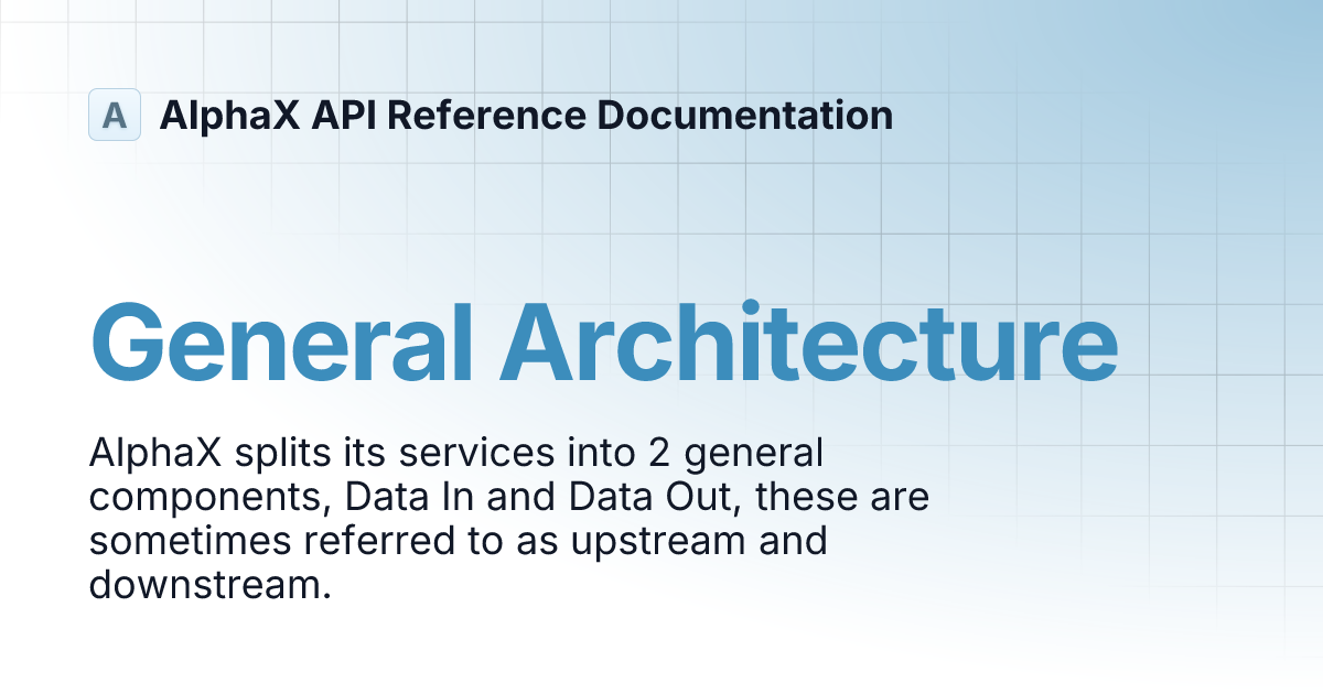 General Architecture | AlphaX API Reference Documentation