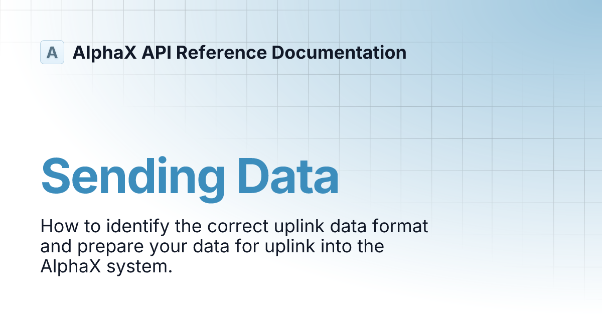 Sending Data | AlphaX API Reference Documentation